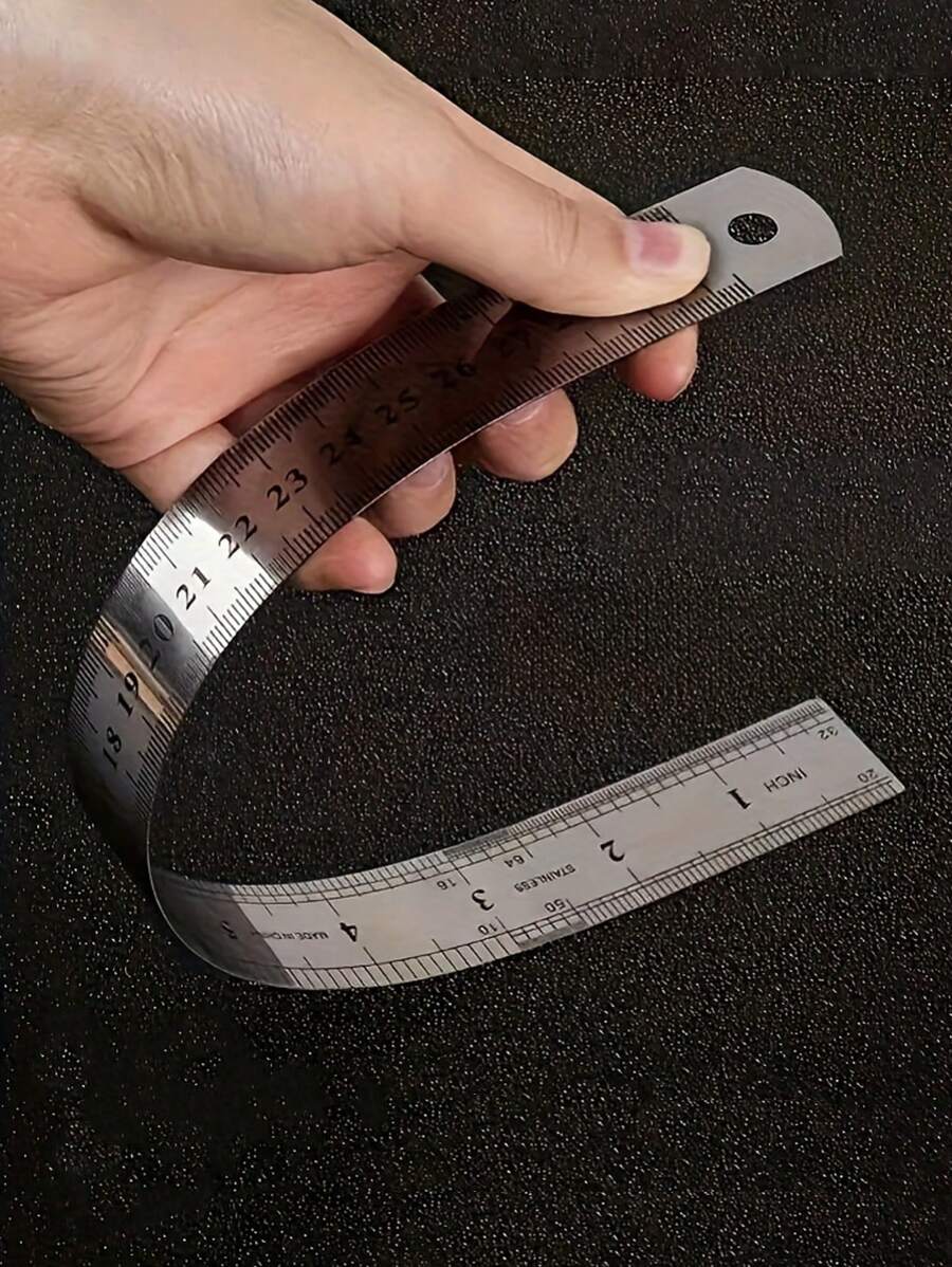 1pc Stainless Steel Ruler Straight Ruler 30cm 50cm Metal Ruler 1m Steel ...