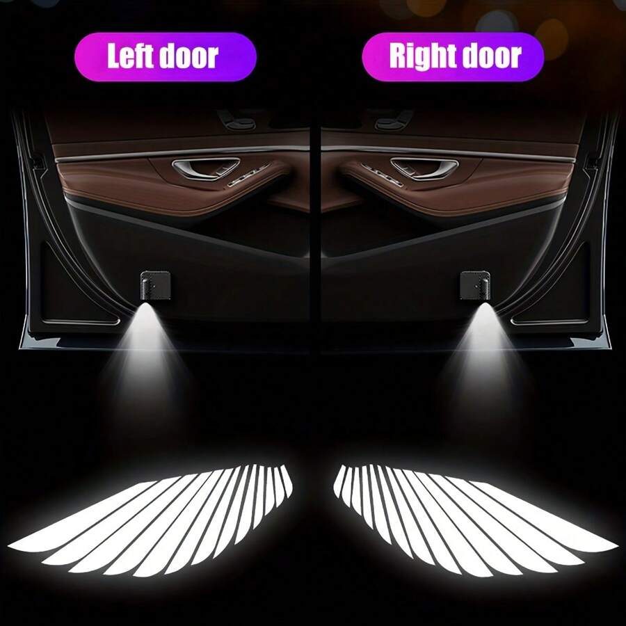 Wireless Angel Wing Car Door Projection Lamp - High-Definition, Battery ...