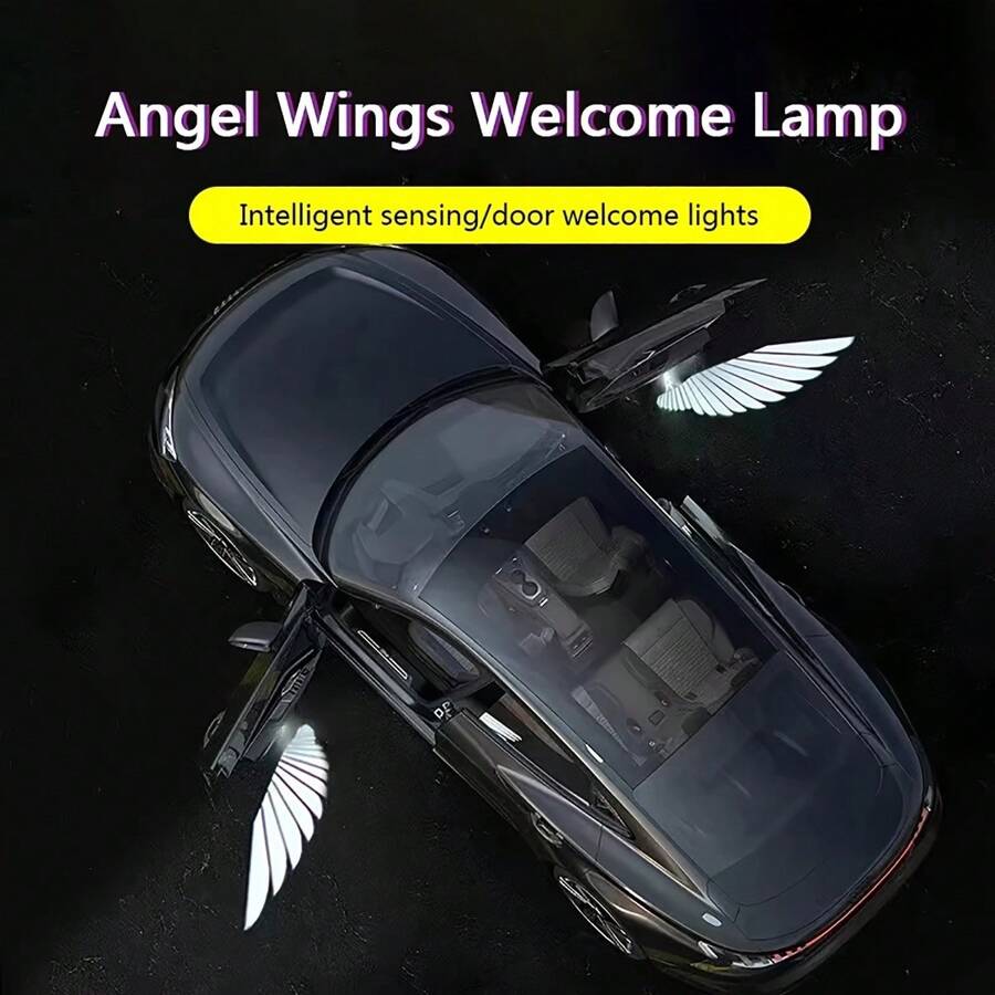 Wireless Angel Wing Car Door Projection Lamp - High-Definition, Battery ...