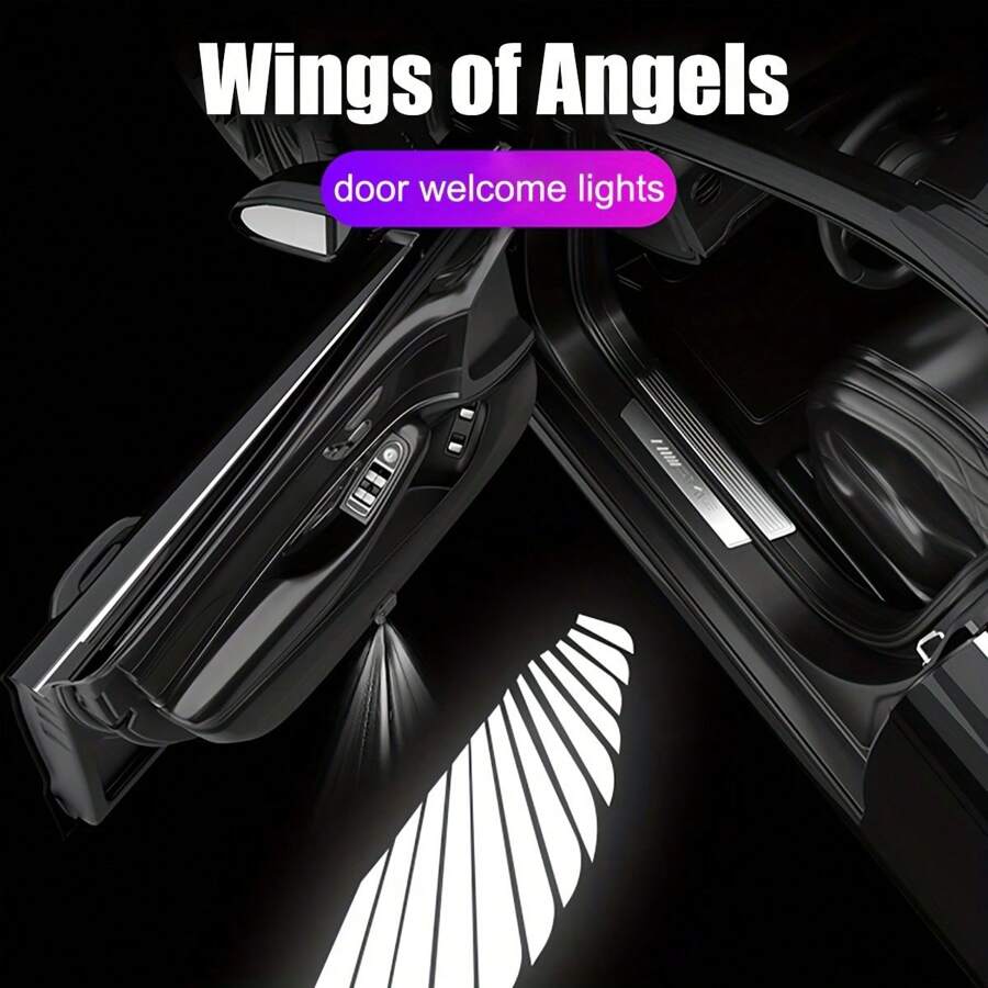 Wireless Angel Wing Car Door Projection Lamp - High-Definition, Battery ...