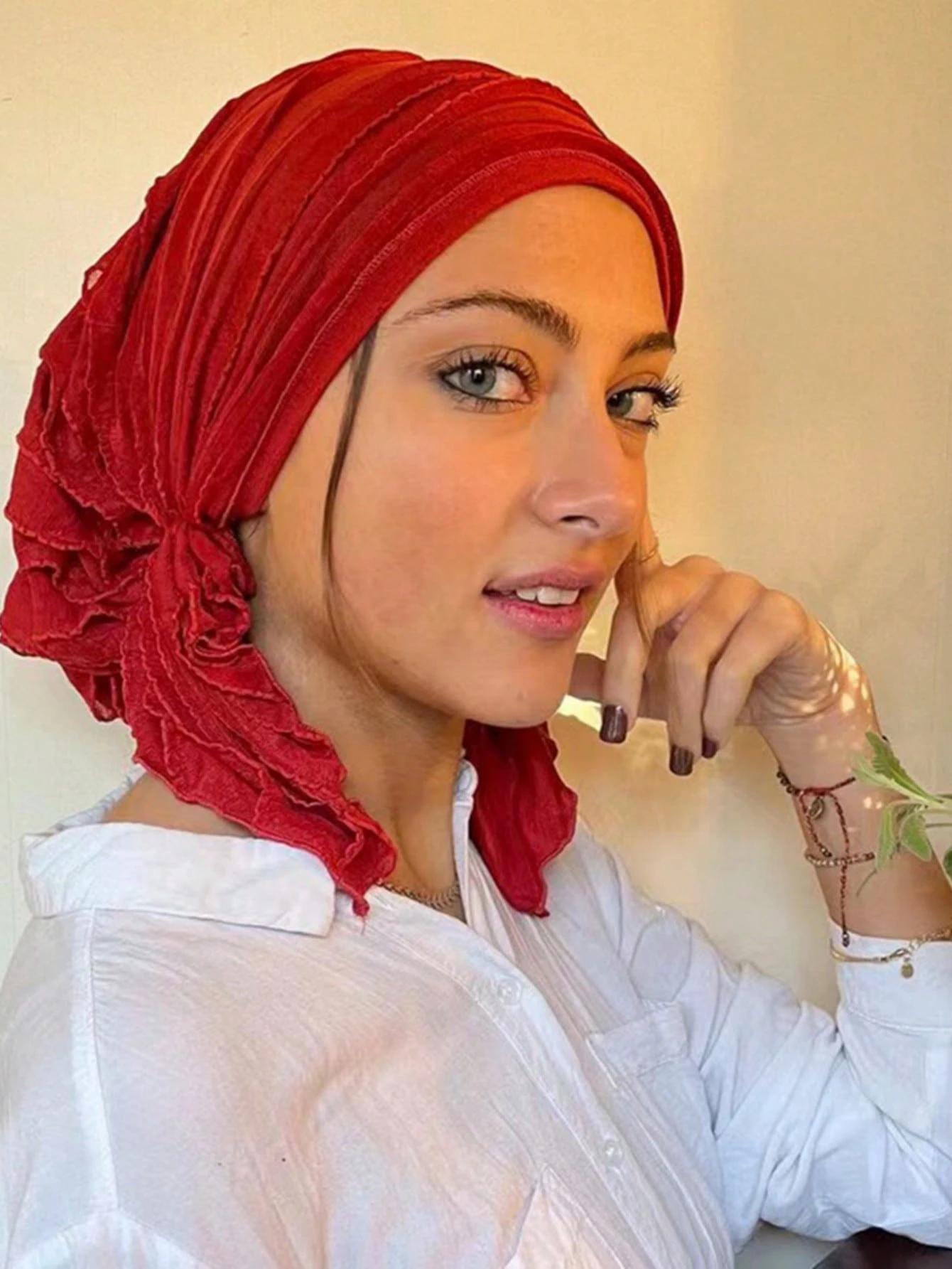 New Plain Hijab Headscarf, Curved Head Covering Cap Suitable For Hiding ...