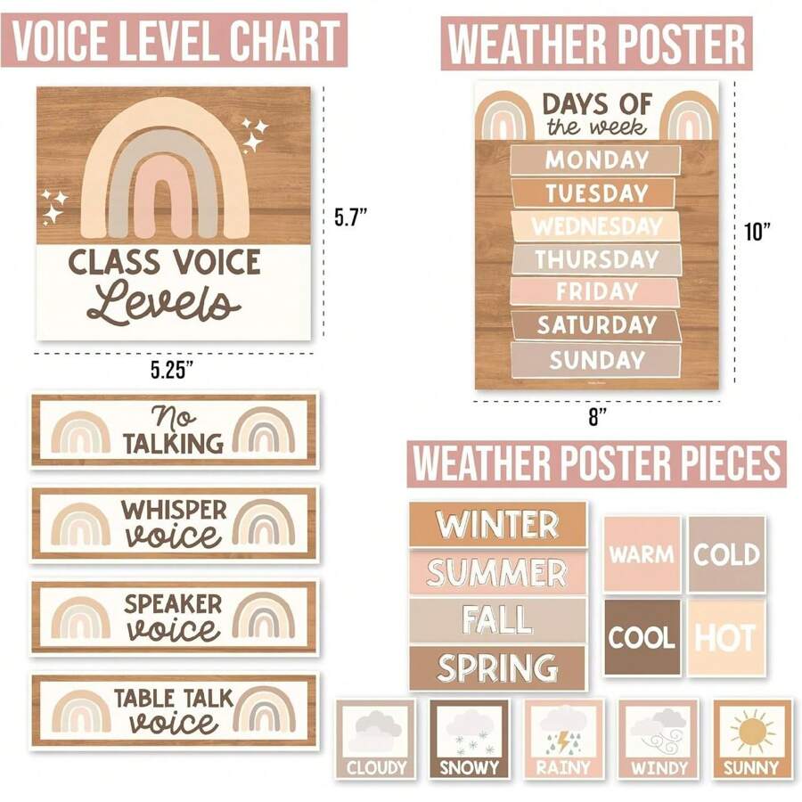 Boho Classroom Calendar Set Bulletin Board - Bulletin Board Calendar ...