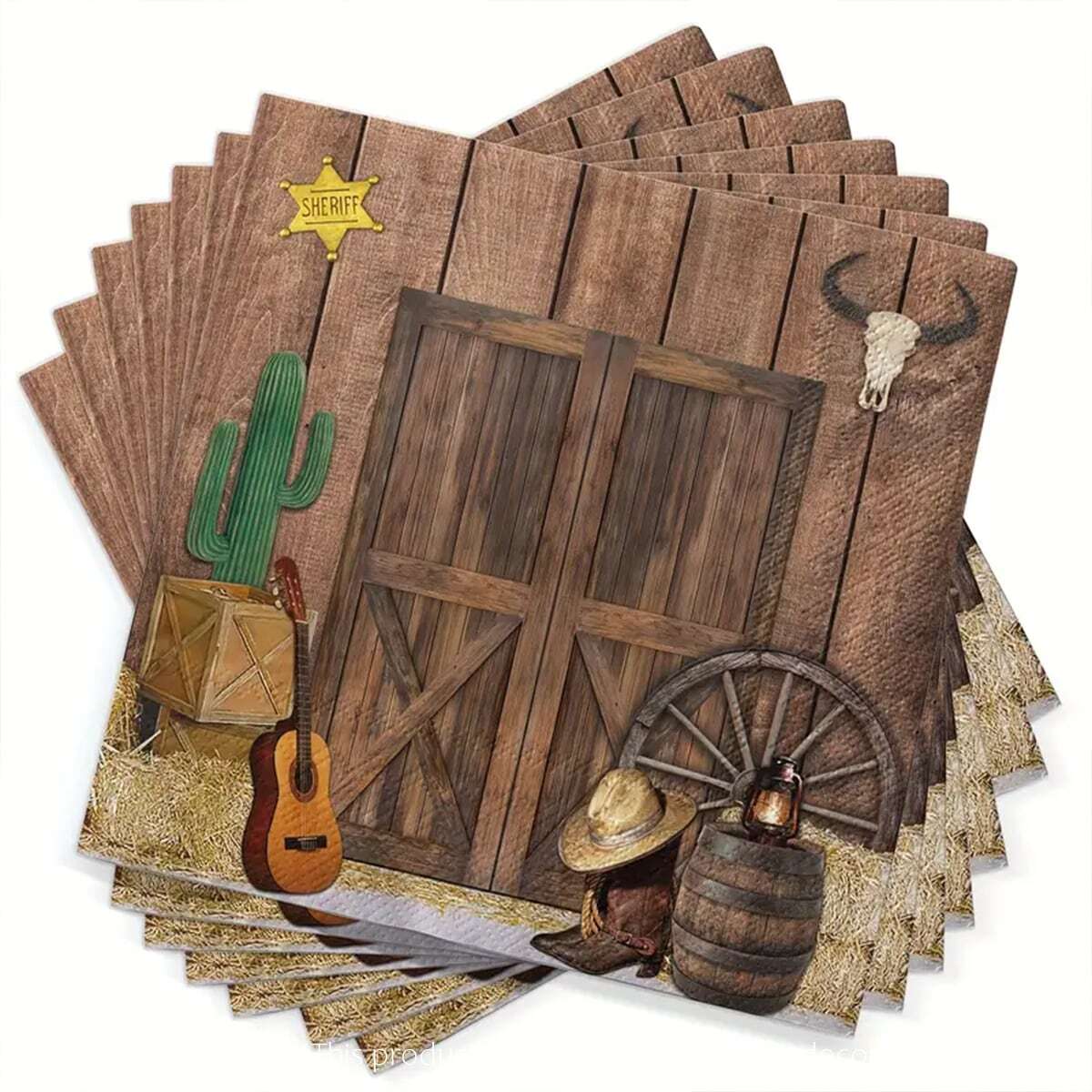 48pcs Western Party Napkins, Wild West Cowboy Party Napkins, Rustic ...