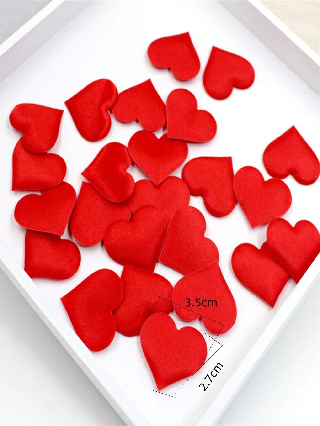 100pcs Artificial Heart Shaped Flower Petals, Red Hearts Decor For ...