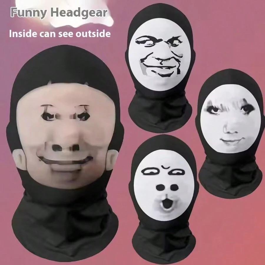 3D Printed Elastic Mesh Full Face Mask Costume Headgear, Funny ...