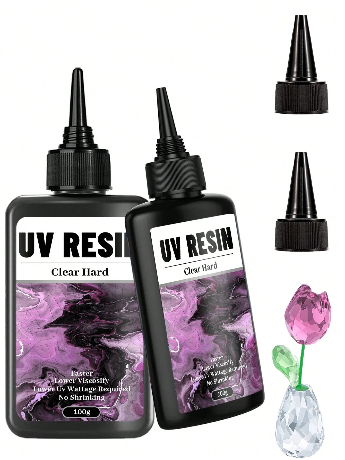 Kit de resina UV con pigmentos de resina, kit de resina epoxi UV de alto brillo con cura ...