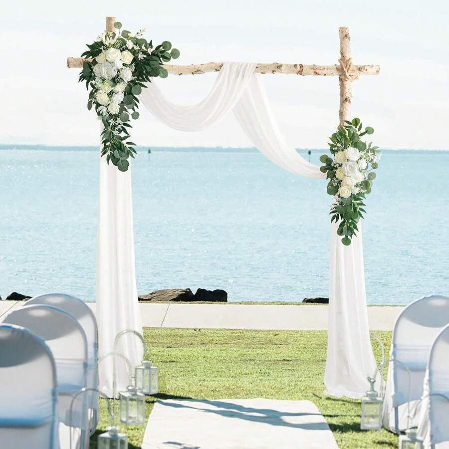 2pcs Artificial Wedding Arch Flowers KitHanging Silk Flowers ...