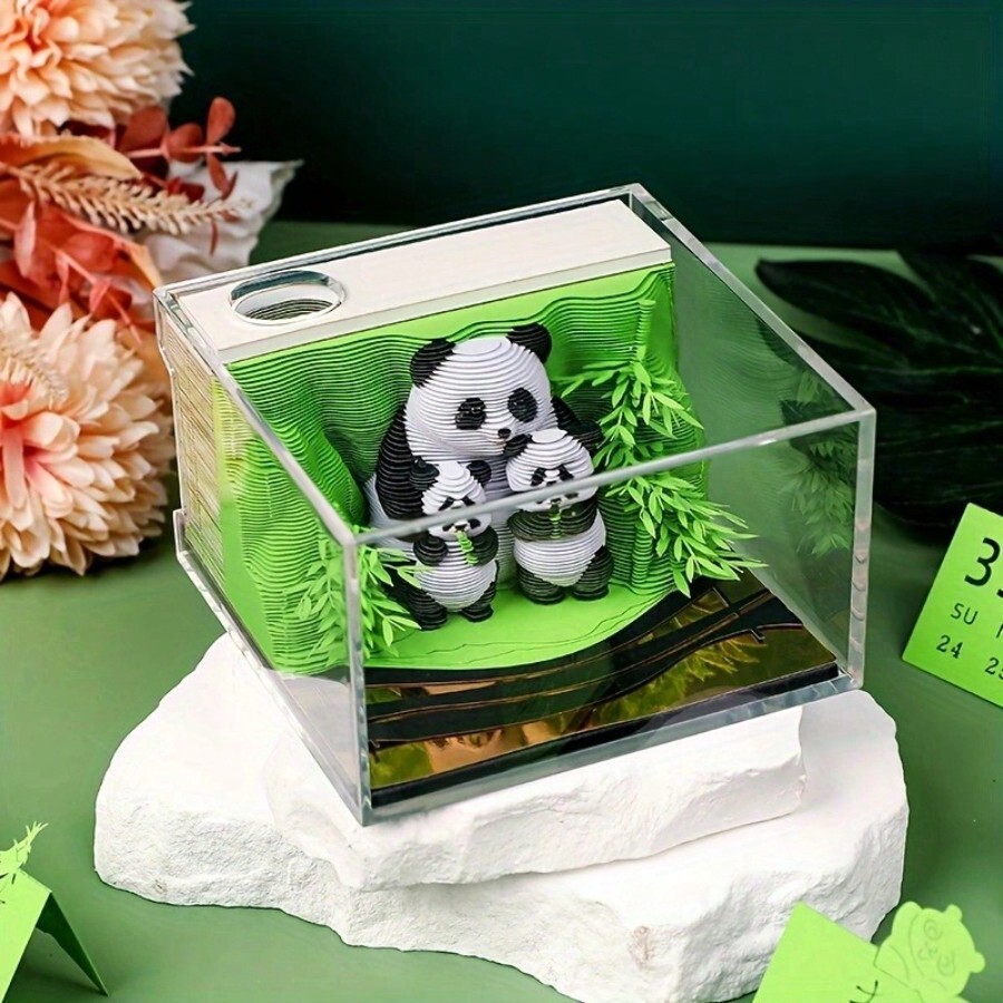2025 3D Panda Calendar - Creative DIY Paper Craft Desktop Decor, Art ...