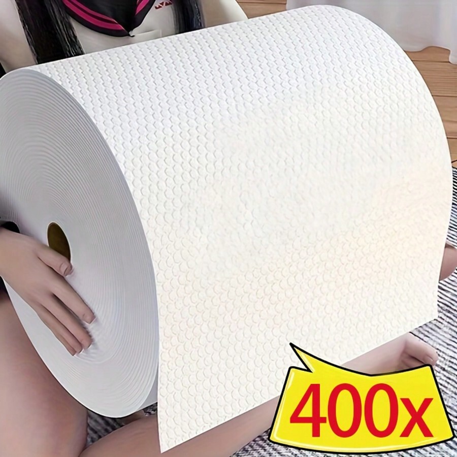 400 Sheets Fully White Kitchen Paper Towel Roll: Non-Stick, Durable ...