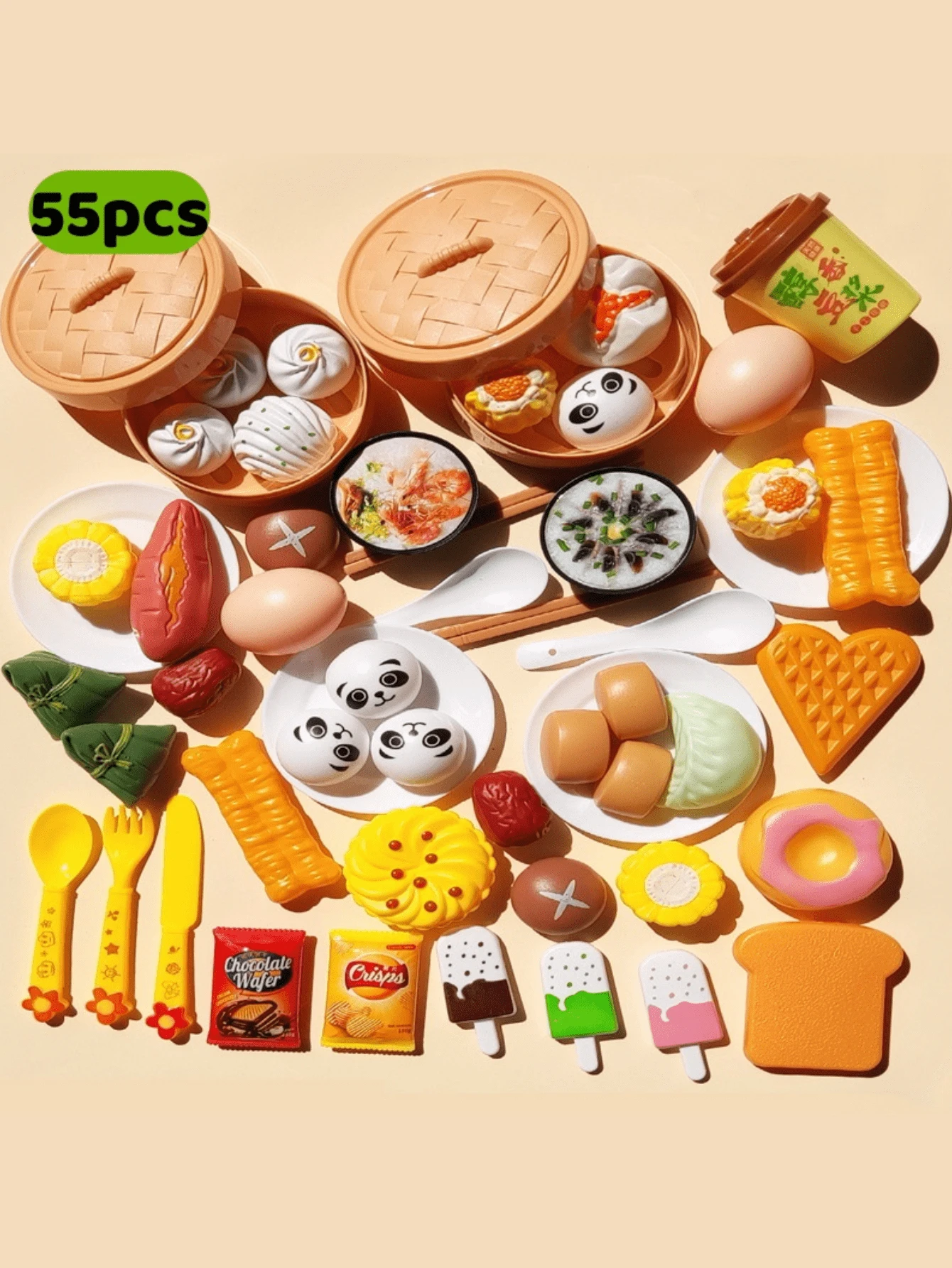 Kids Boys Girls Realistic Food Playset, Play Kitchen Set With Chinese ...