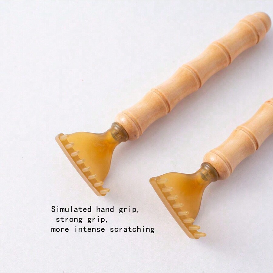 Body Back Scratcher Tool With Natural Wood Handle, Adjustable Stainless ...