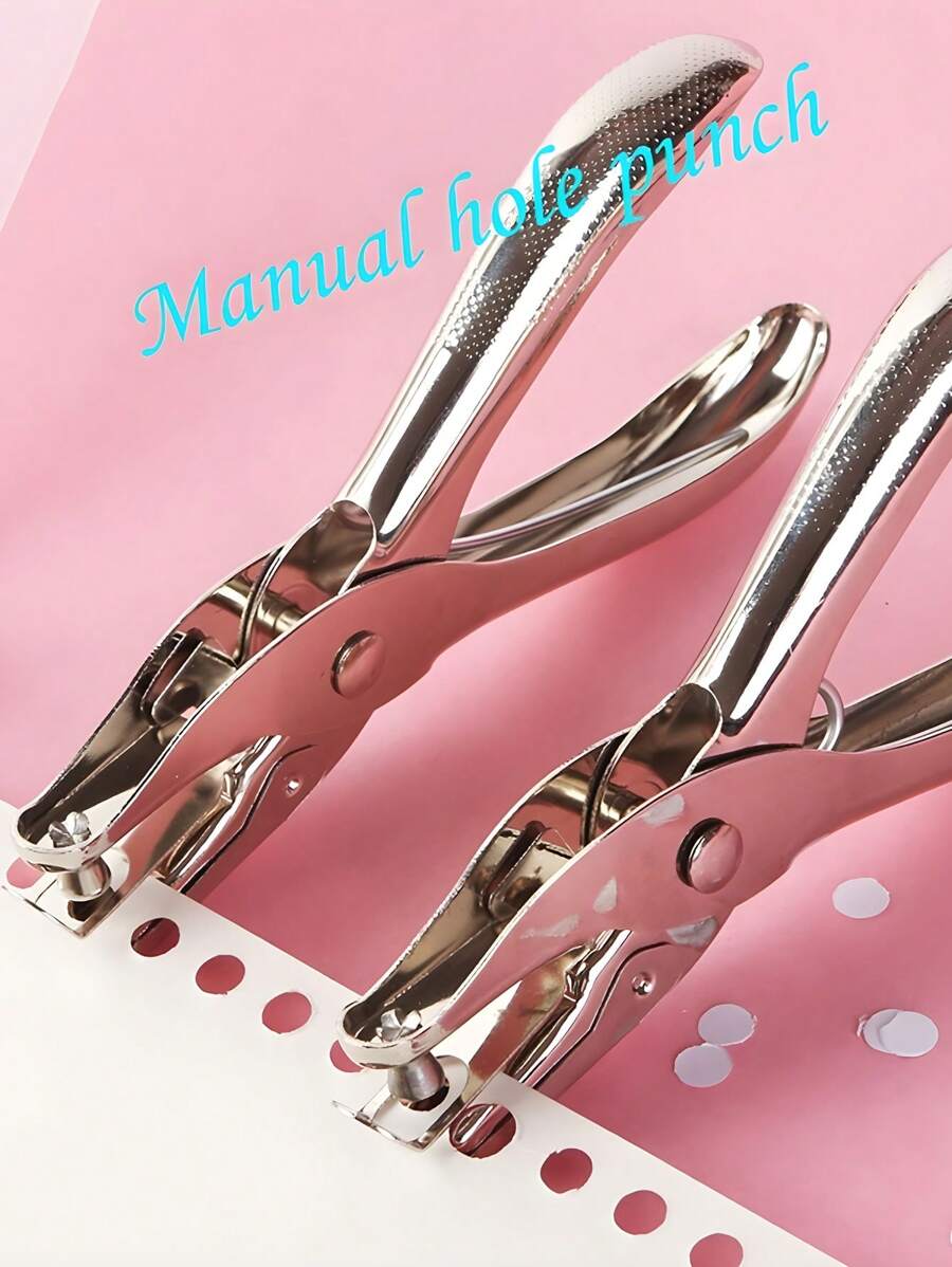 1pc Manual Metal Hole Puncher For Office Paper, Plastic Bag, 5mm ...