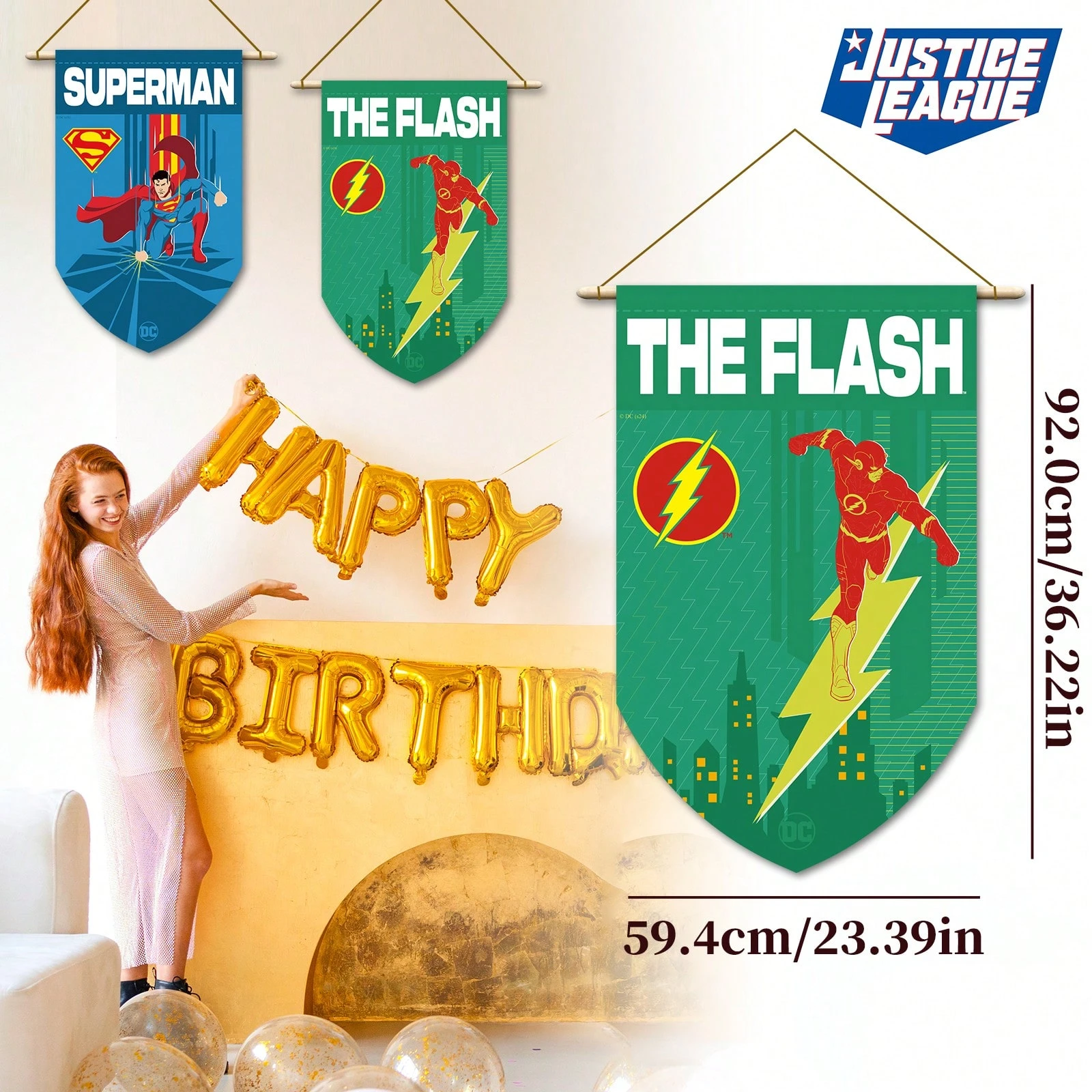 Justice League Justice League Banner Flag, Wonder Woman, Superman ...