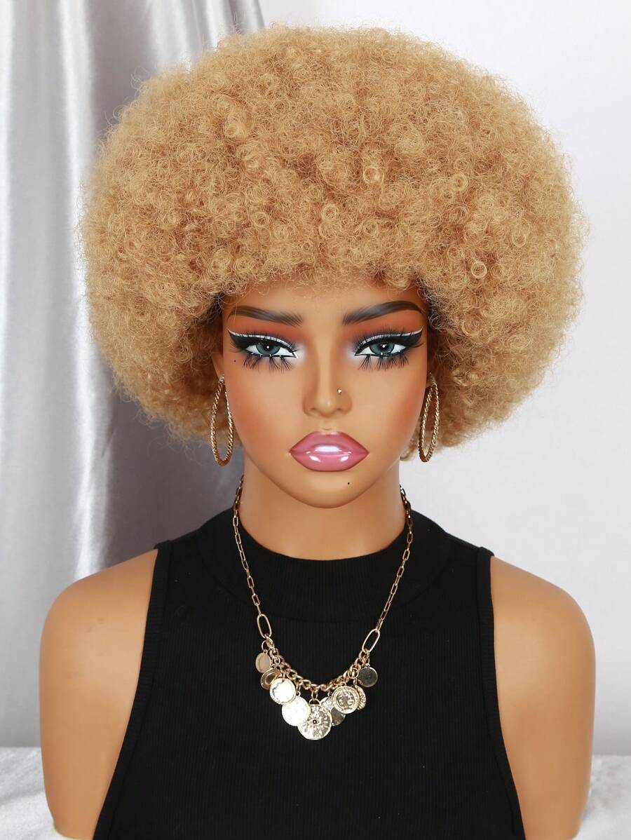 Peruca afro para mulheres - perucas afro marrom mistas dos anos 70 ...