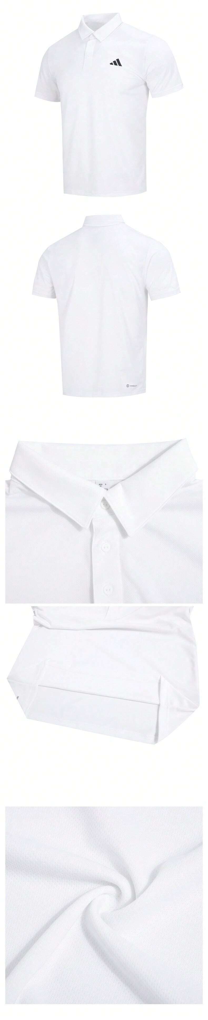 Adidas Camisa POLO de Manga Curta Preta e Branca para Homens, Camiseta ...