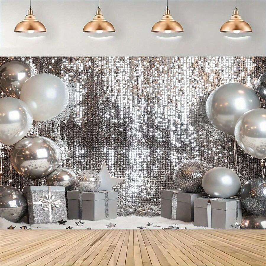 Sparkling Silver Glitter Background Banner - Available In Various Sizes ...