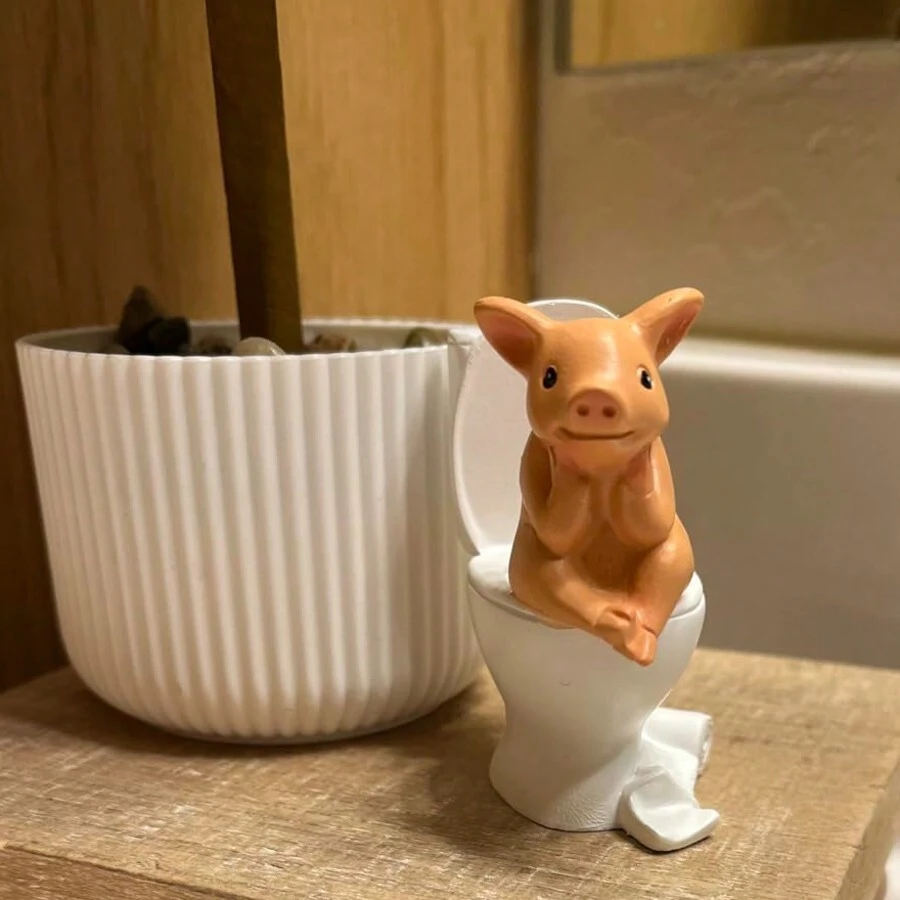 Piglet Statue Mini Pig Statue, Resin Home Decor, Lucky Animal Garden ...