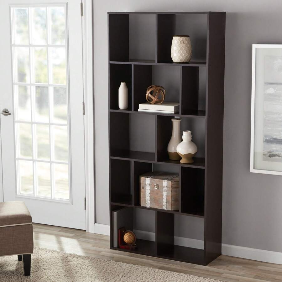 12-Cube Shelf Bookcase, Espresso | SHEIN USA