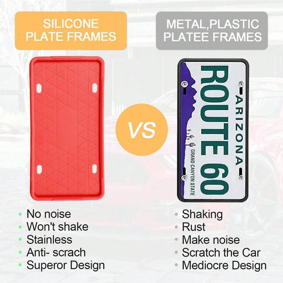 1 Silicone License Plate Holder Black Car License Plate Holder, GM ...