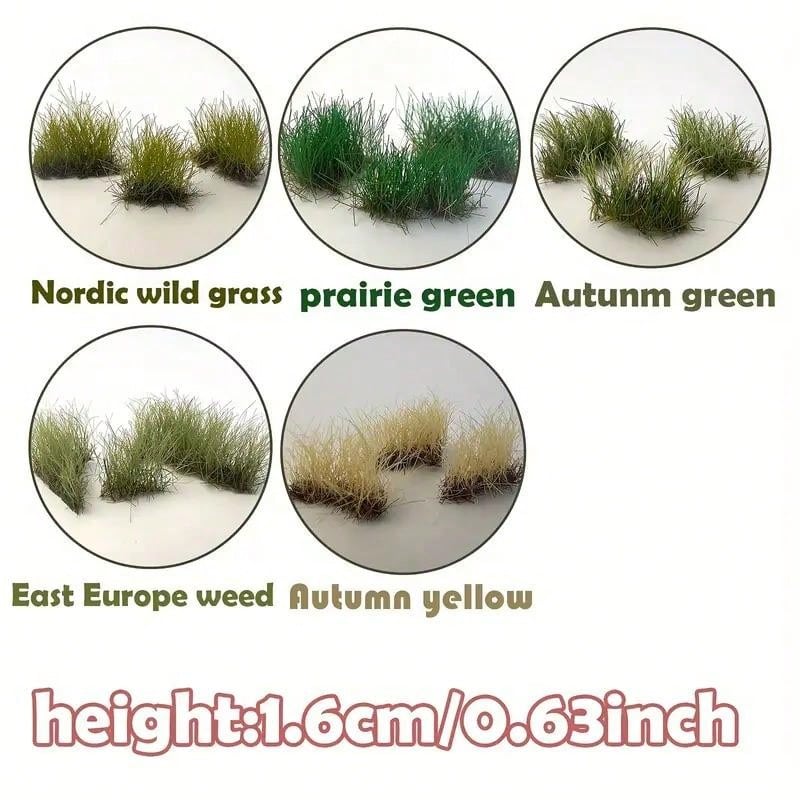 16mm High Static Grass Model Realistic Bush Clump Tufts Bundle Flowers ...