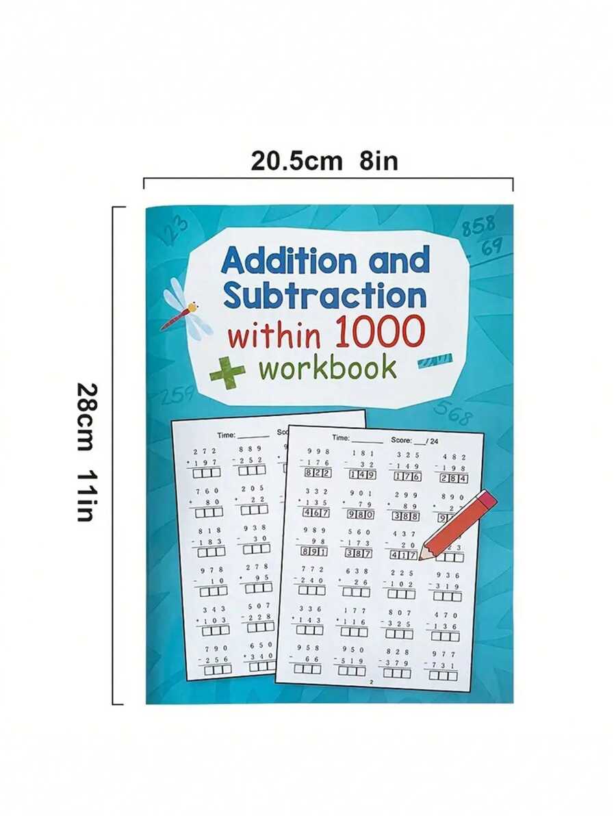 Children's Math Exercise Book - Addition And Subtraction Practice ...