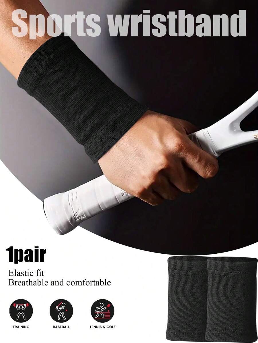 1 Pair Fitness Wrist Wraps, Knitted Elastic Wrist Supports, Sweat ...