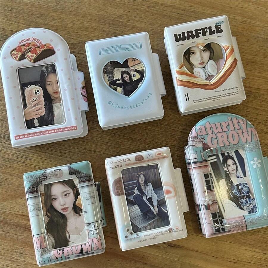 Cute Japanese Style Card Album 3 Inch Mini Idol Card Collect Book With ...