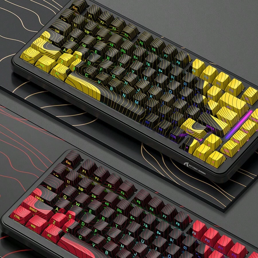 APAYADO PBT Double-Shot Transparent Backlit Keycaps Set With Side Laser ...