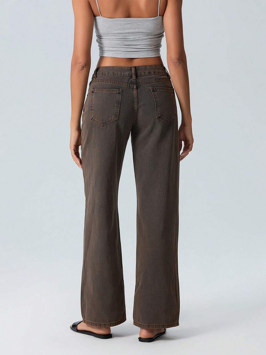 Women Loose Jean, Fashion Wide Leg Denim Long Pants For Daily ...