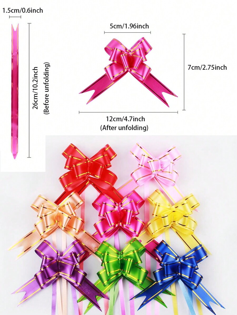 10pcs Party Gift Hand Pulled Bow Ribbon, String BowsValentine's Day ...