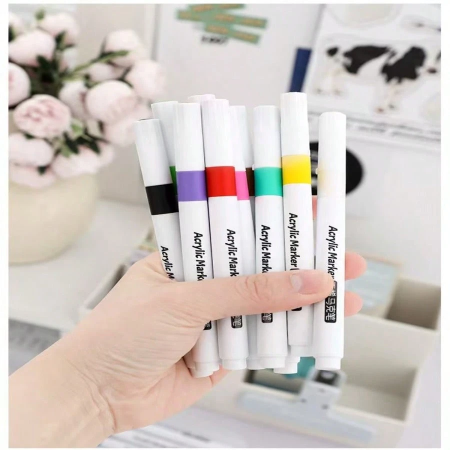 48-Color Acrylic Marker Pens, Blendable Soft Tip, Waterproof Non ...