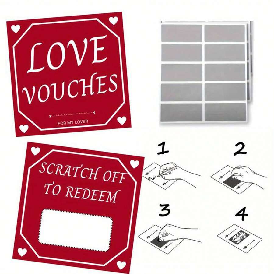 20 PCS Scratch Off Cards, Love Coupons, Love Note Scratch Off Cards ...