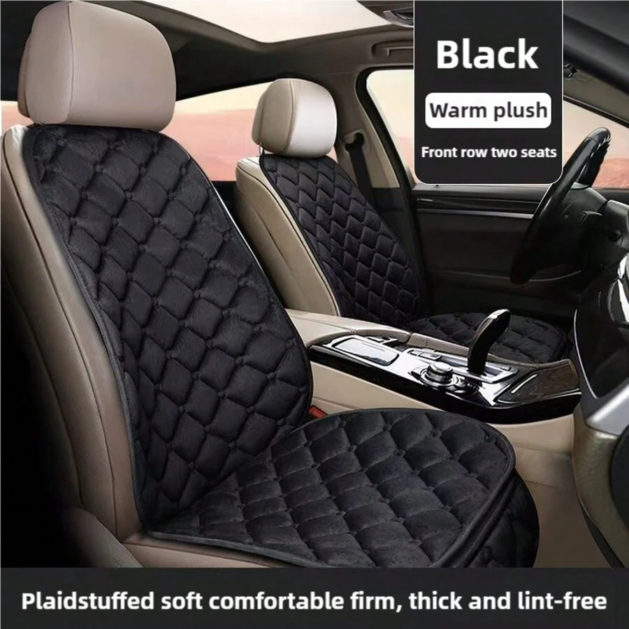 1pc Plush Car Front Seat Cushion With Backrest, Warm Autoseat Cover Pad ...