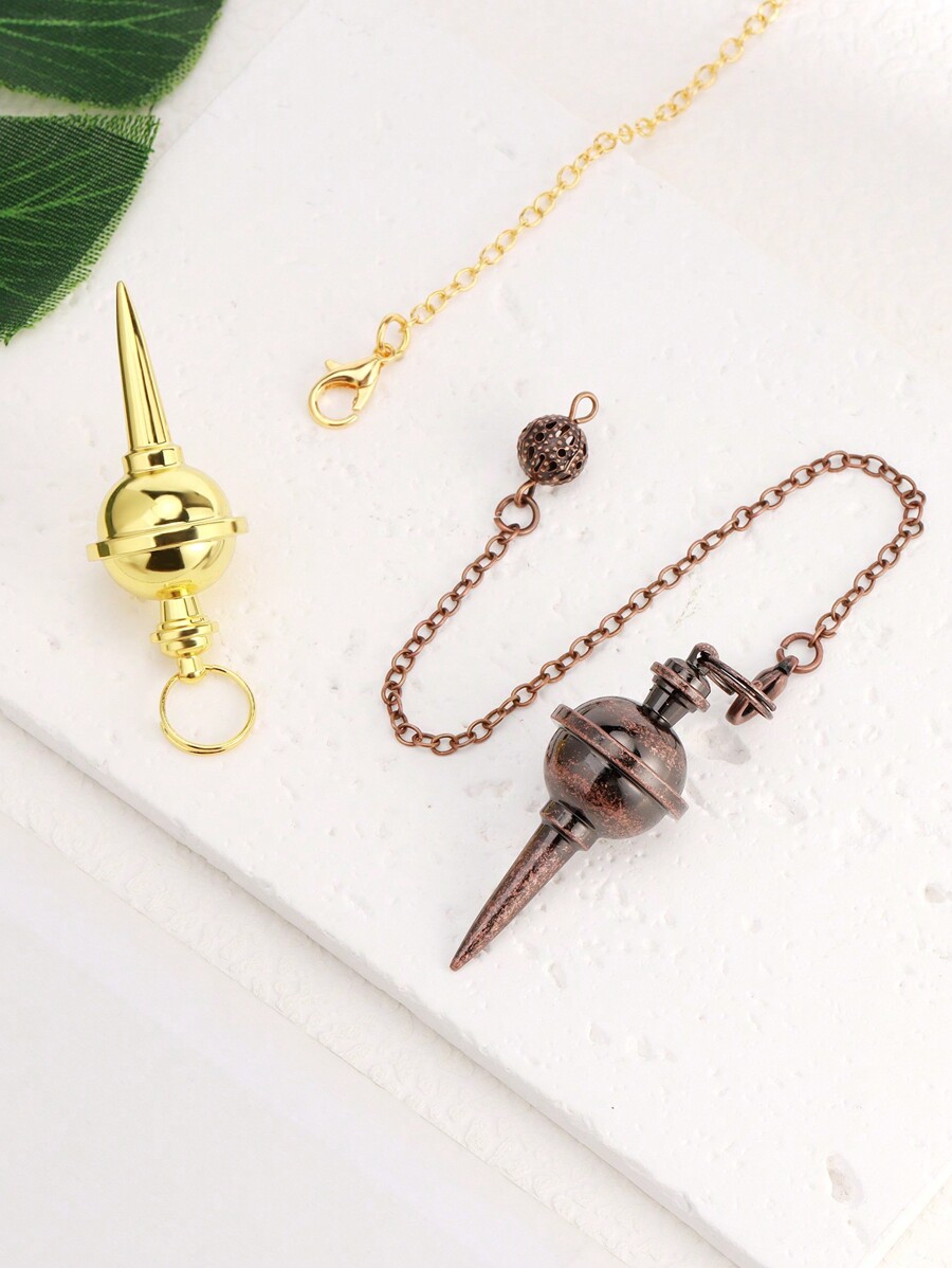 1pc CSJA Metal Pendulum For Dowsing Divination Pendulos Spiral Silver Color Copper Cone ...