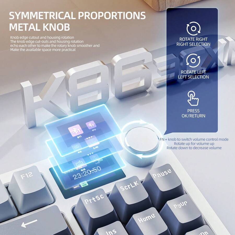 ATTACK SHARK K86 Hot-Swappable Mechanical Keyboard With Display ...