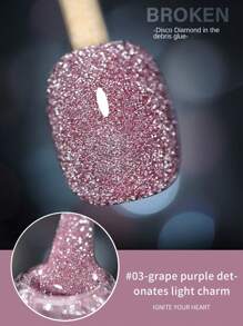 annies 10ML Reflective Glitter Gel Nail Polish Champagne Silver Pink ...