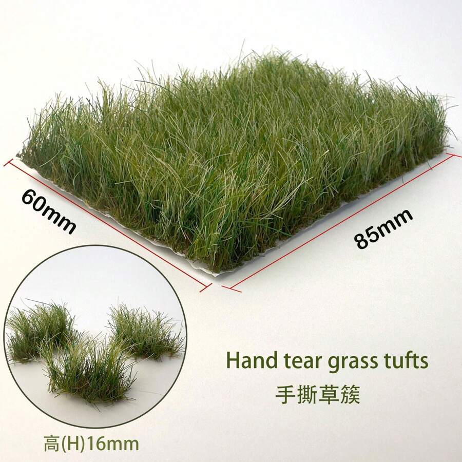 Hand-Torn Grass Tufts Model Realistic Bush Clump Grass 12mm High Tufts ...
