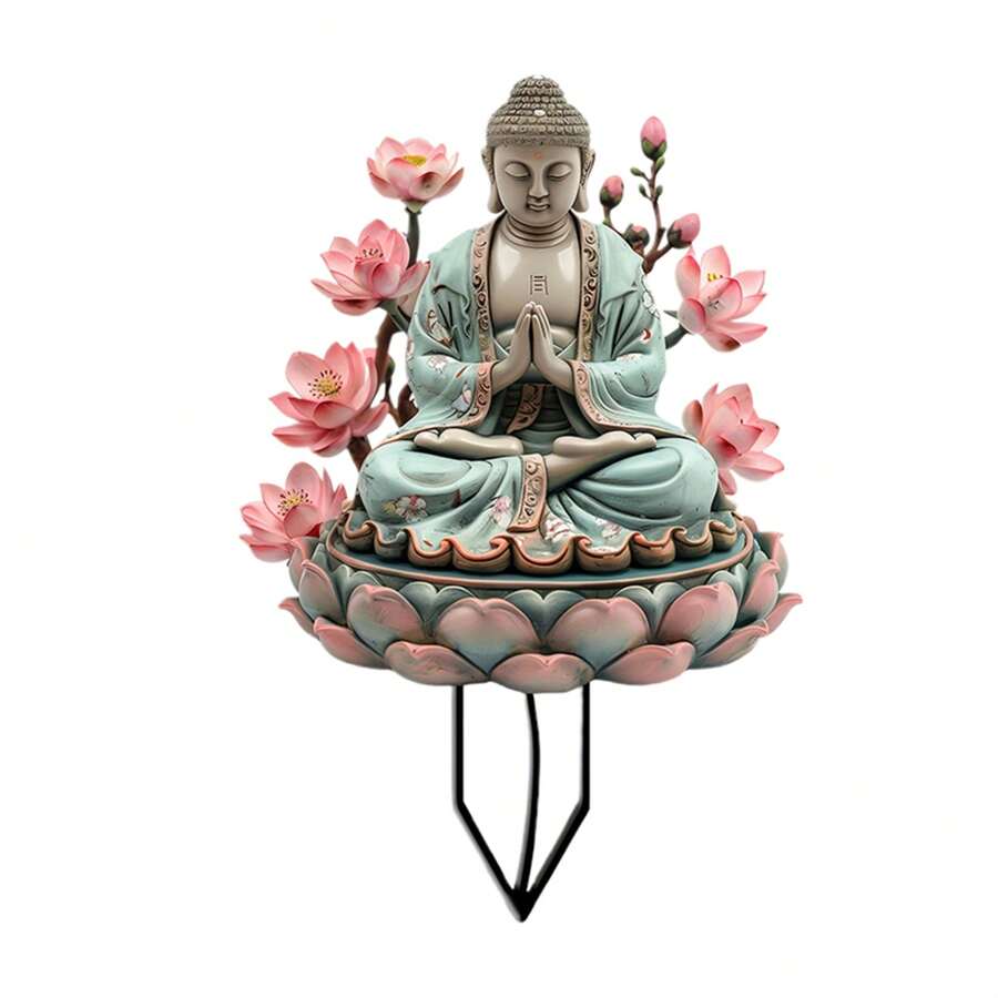 Buddha Garden Stakes Outdoor Buddha Lotus Flower Lawn Signs Landscaping ...