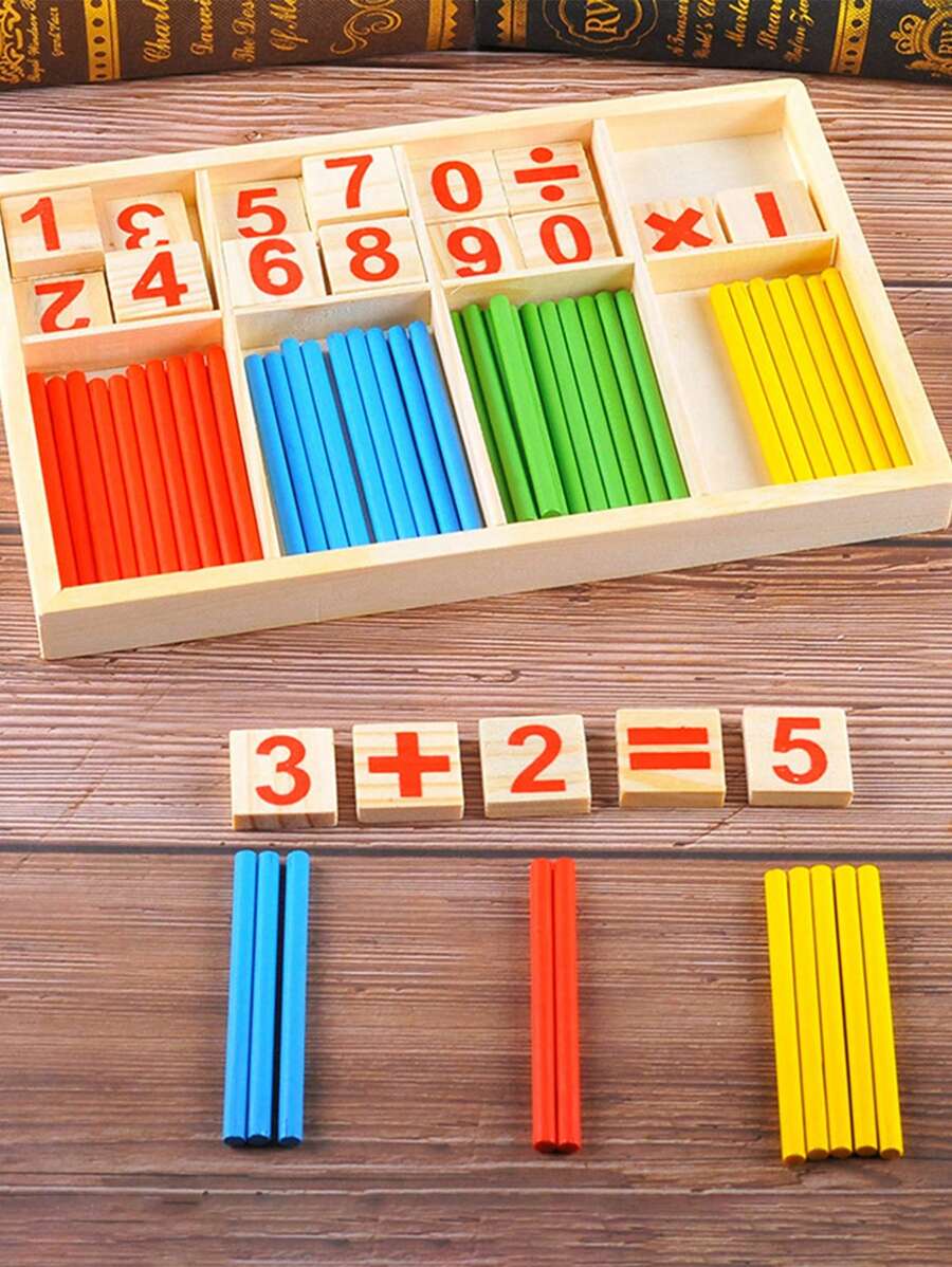 Maths Teaching Aid: Wooden Digital Sticks For Kids To Learn Mathematics ...