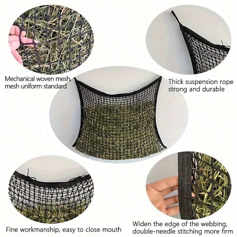 Durable Slow Feed Hay Nets For Horses & Goats - Easy Fill, Large ...