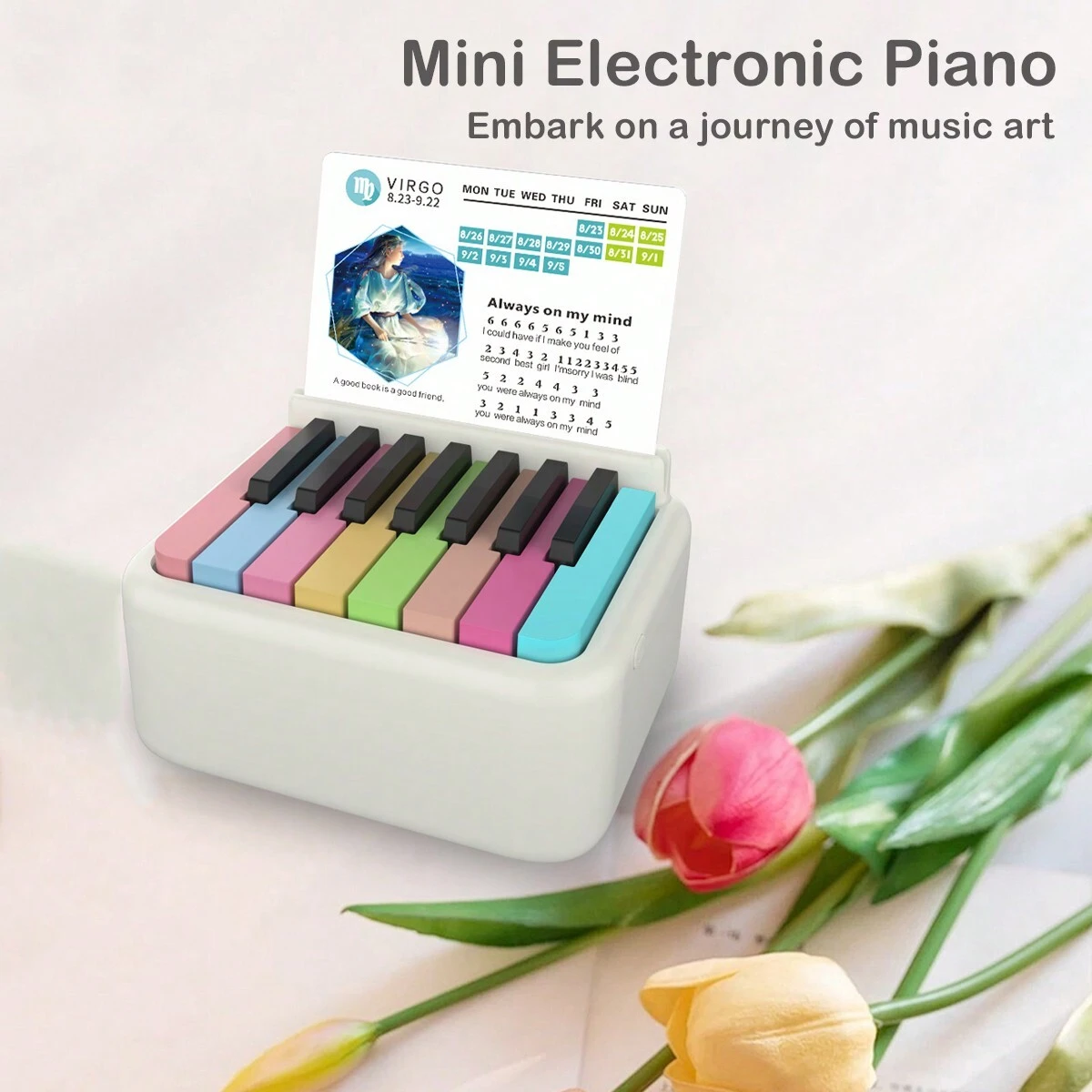 Mini Electronic Piano, 15-Key Mini Piano Music Box, 1200mAh Built-In ...