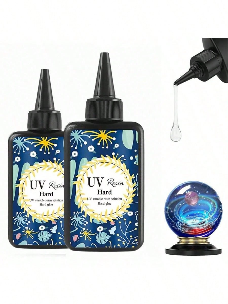 UV Resin Hard, Crystal Clear UV Cure Epoxy Resin Kit Premixed Resina UV Transparent Solar ...