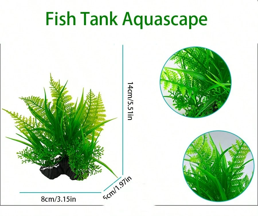 6pcs Micro-Landscape Decorative Fake Water Plants Fish Tank Aquascape ...