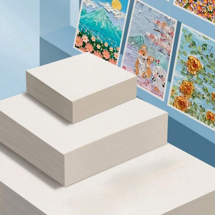 50 Pieces Of Oil Painting Stick Paper 200g Special Paper Art Cardboard A4 Paper Blank Soft ...
