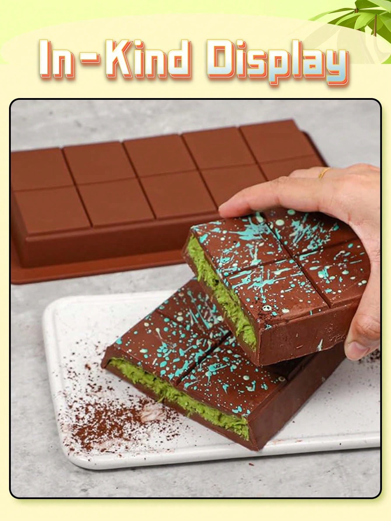 Moldes de silicona para barras de chocolate rellenas, molde grande para ...