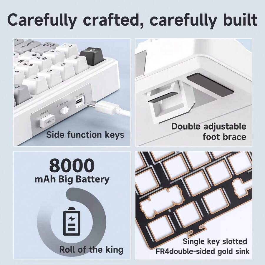 AULA AULA F99 Custom Mechanical Keyboard 99 Key RGB Wireless Three-Mode ...