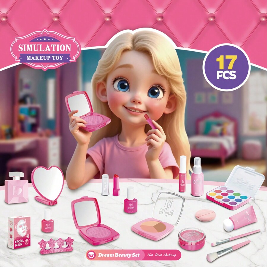 Kids Girls Pretend Makeup Set, Kids Pretend Toy Makeup Set For Little ...