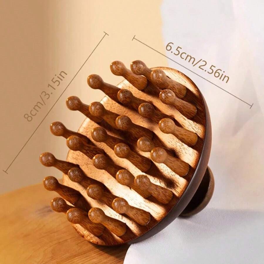 Multi-Functional Wood Therapy Massage Comb Scalp Head Massager Natural ...