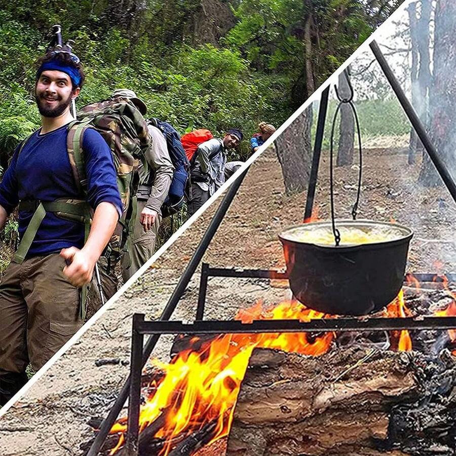 Camping Tripod Grill Plate, Campfire Support Plate And Adjustable Chain ...