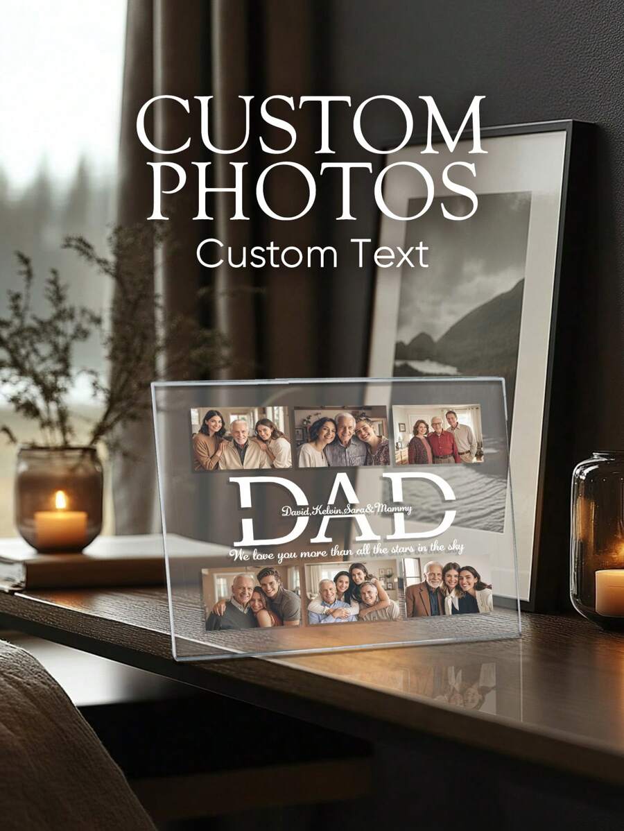 1pc Personalized Acrylic Plaque Custom Photo And Text Couple Unique ...